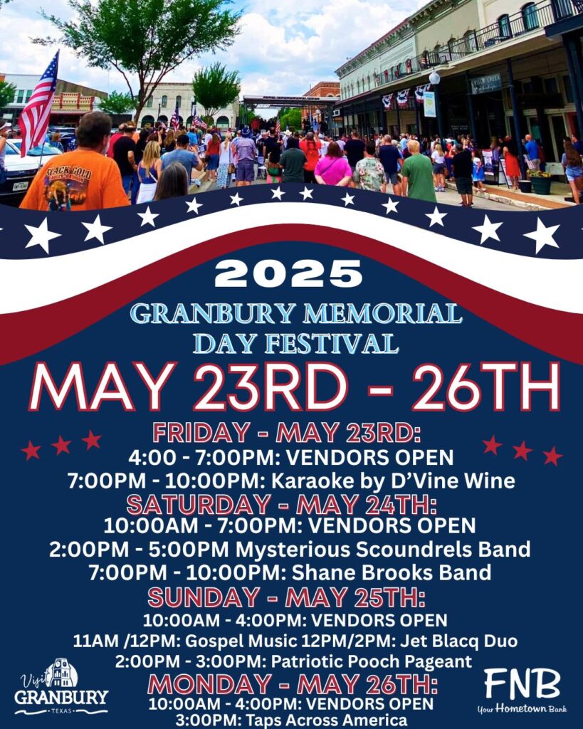Memorial Day Weekend - Historic Granbury Merchants Association